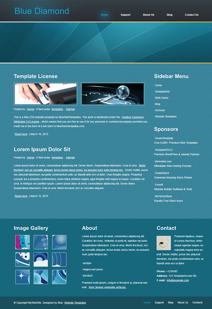 Free Blue Diamond Website Template - Free Website Templates, HTML5 ...