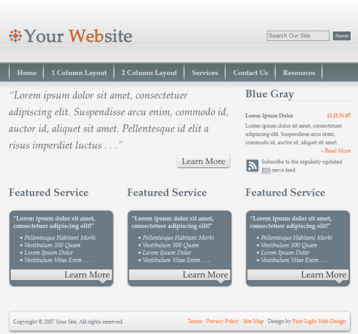 Free Blue Gray Website Template - Free Website Templates, HTML5 & CSS ...