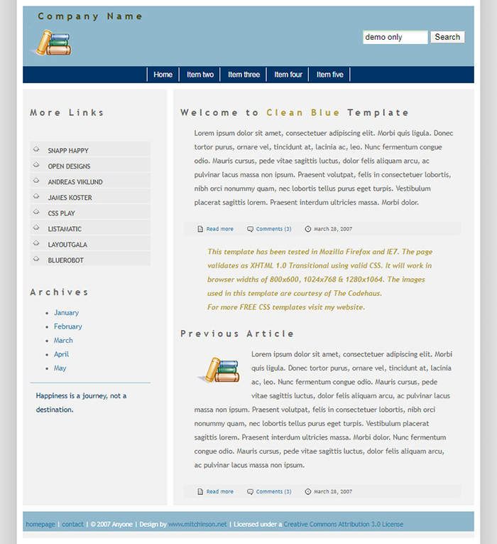 Free Clean Blue Website Template - Free Website Templates, HTML5 & CSS ...