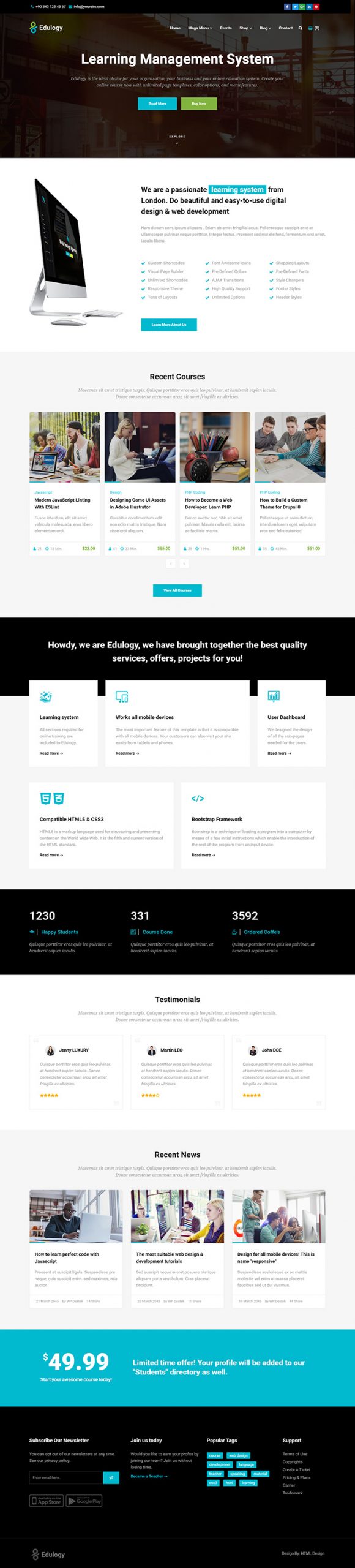 Free Edulogy Website Template Free Website Templates Html5 And Css Templates And Open Source