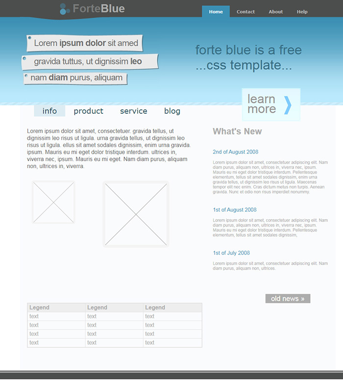 Free Forte Blue Website Template Free Website Templates HTML5 CSS 