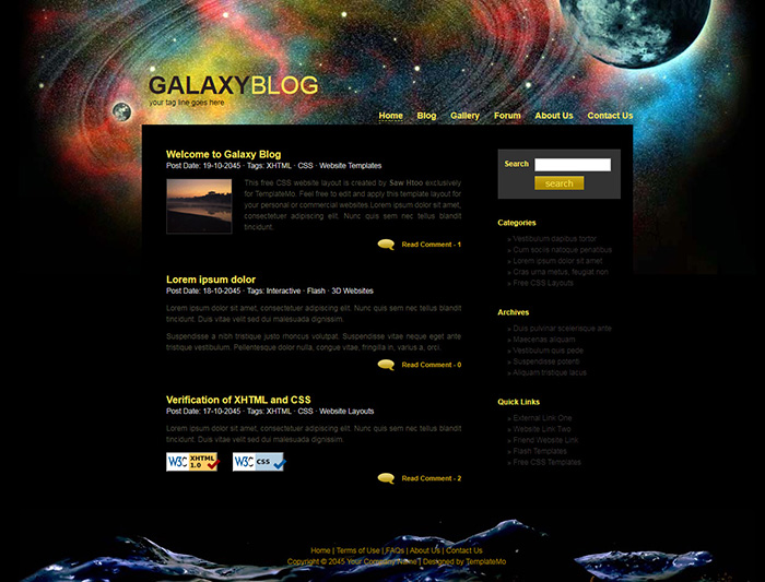 Free Galaxy Website Template - Free Website Templates, HTML5 & CSS ...