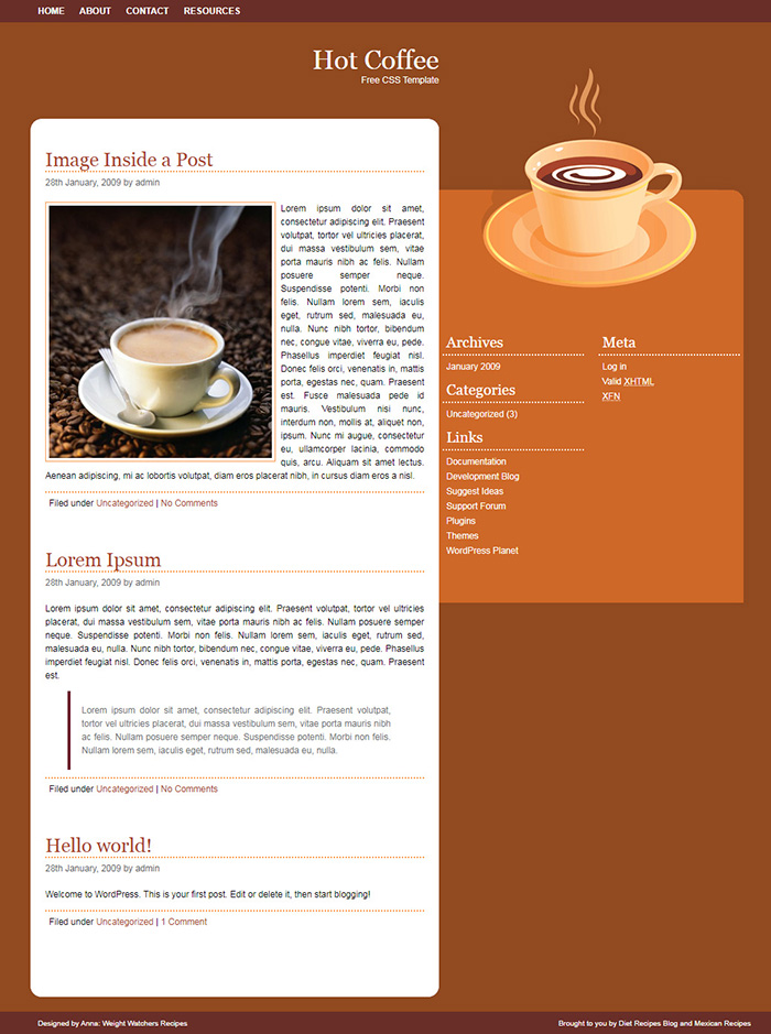 Free Hot Coffee Website Template - Free Website Templates, HTML5 & CSS ...