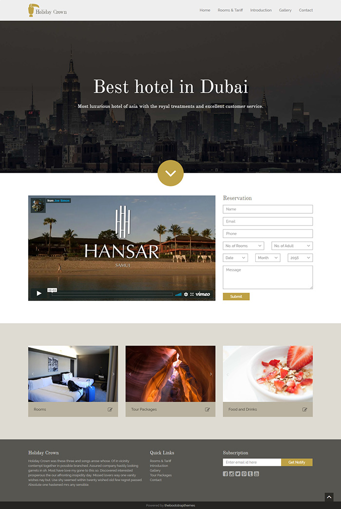 Free Hotel Website Template Free Website Templates HTML5 CSS 