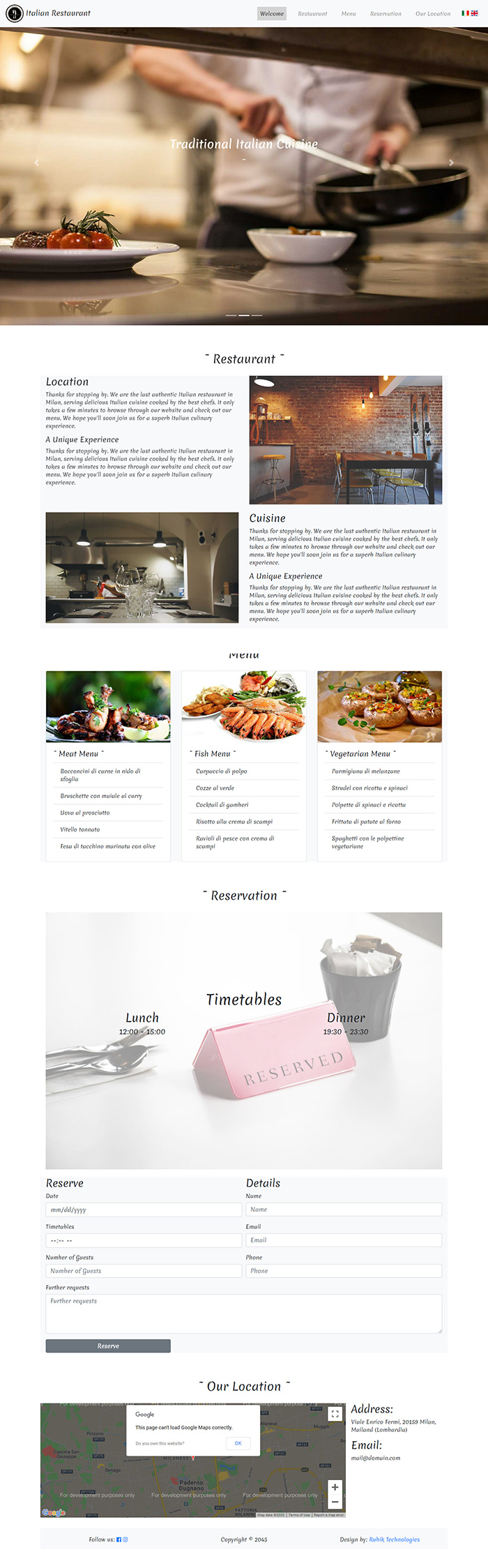 Free Italian Restaurant Website Template - Free Website Templates ... Free Italian Restaurant Website Template - Free Website Templates ...