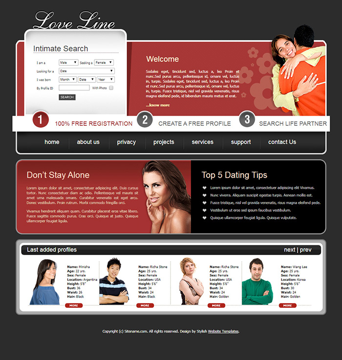 Free Love Line Website Template - Free Website Templates, HTML5 & CSS ...