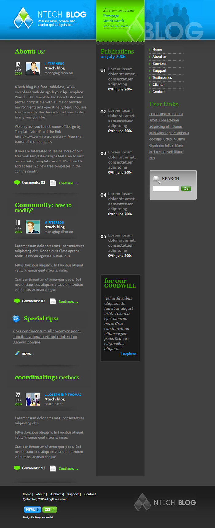 Free NTech Blog Website Template - Free Website Templates, HTML5 & CSS ...