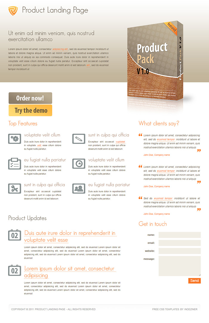 Free Product Landing Page Website Template - Free Website Templates ...