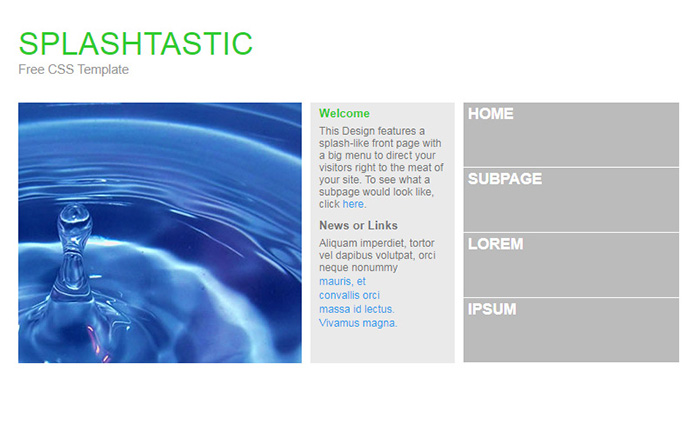 Free Splashtastic Website Template - Free Website Templates, HTML5 ...