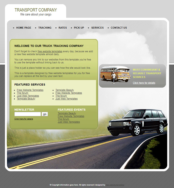 Free Transport Company Website Template Free Website Templates HTML5 